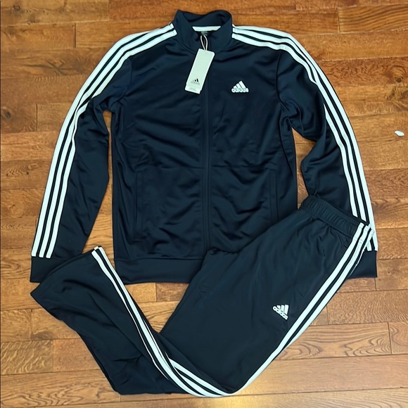 adidas | Other | Adidas Navy Blue And White Tracksuit | Poshmark